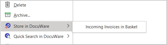How are invoices from Outlook captured in the tray?